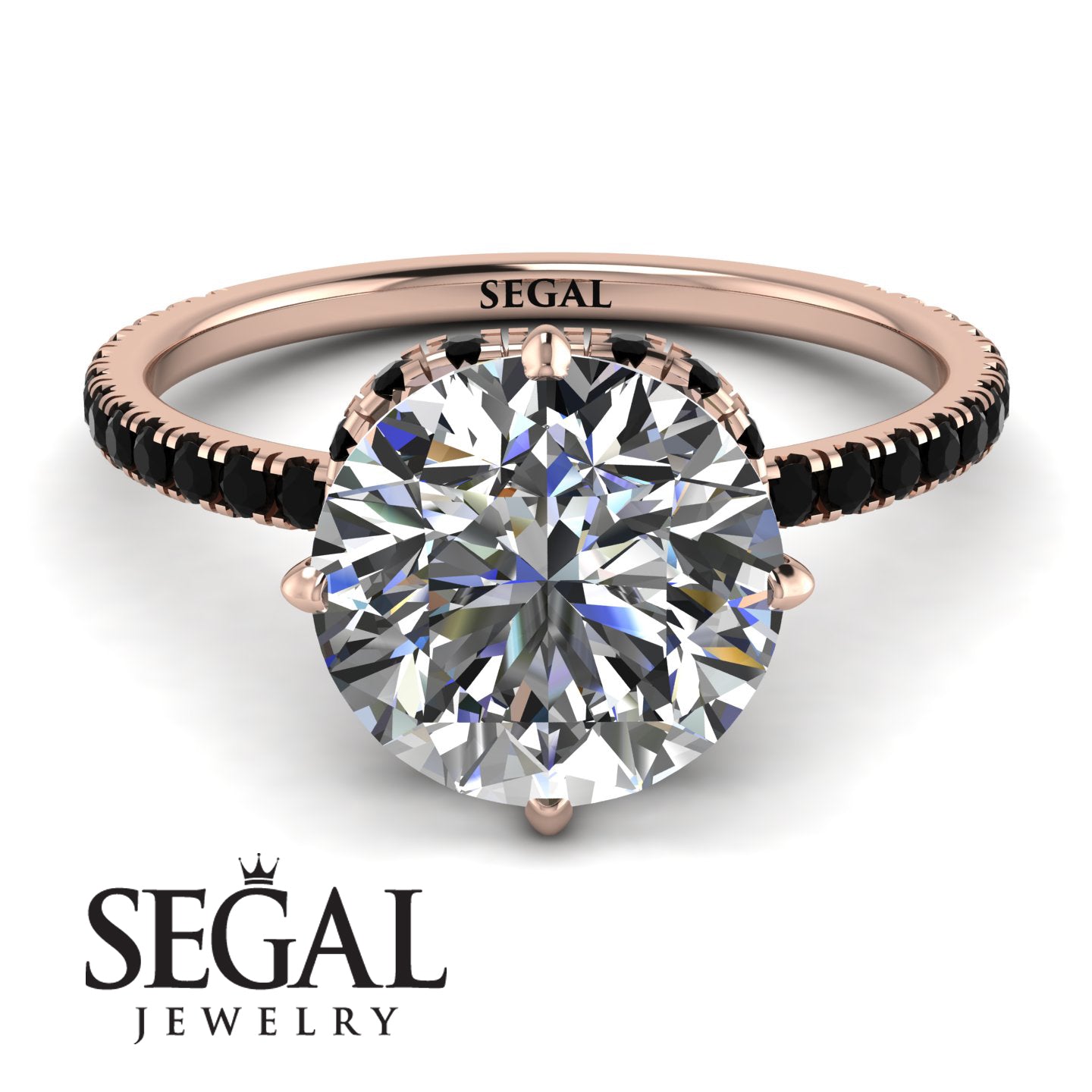 Double Hidden Halo Diamond Engagement Ring - Angelina No. 32 – Segal ...