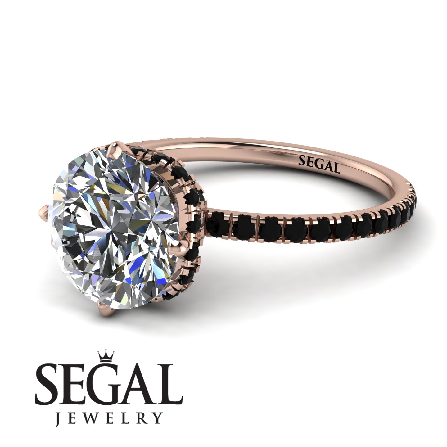 Double Hidden Halo Diamond Engagement Ring - Angelina No. 32 – Segal ...