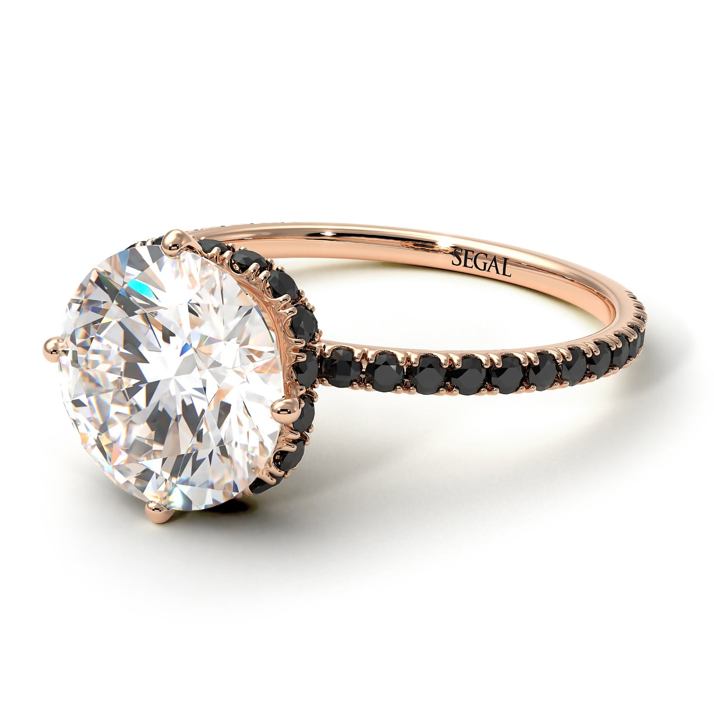 Double Hidden Halo Diamond Engagement Ring - Angelina No. 32 – Segal ...