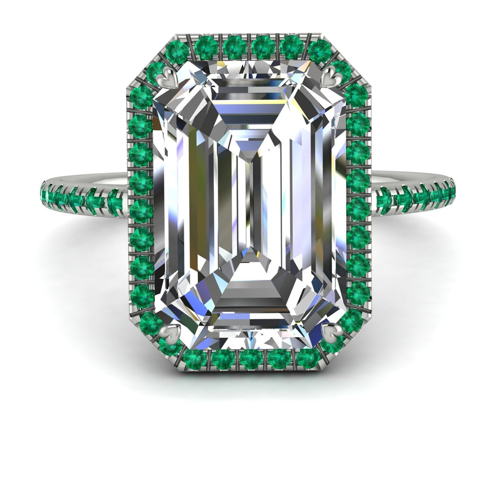 Emerald Cut Diamond Pave Engagement Ring - Nancy No. 18 – Segal Jewelry